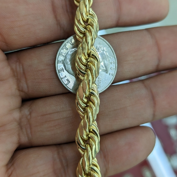 Unbrand | Accessories | Kt Real Gold Rope Bracelet 9mm 8 Inches | Poshmark